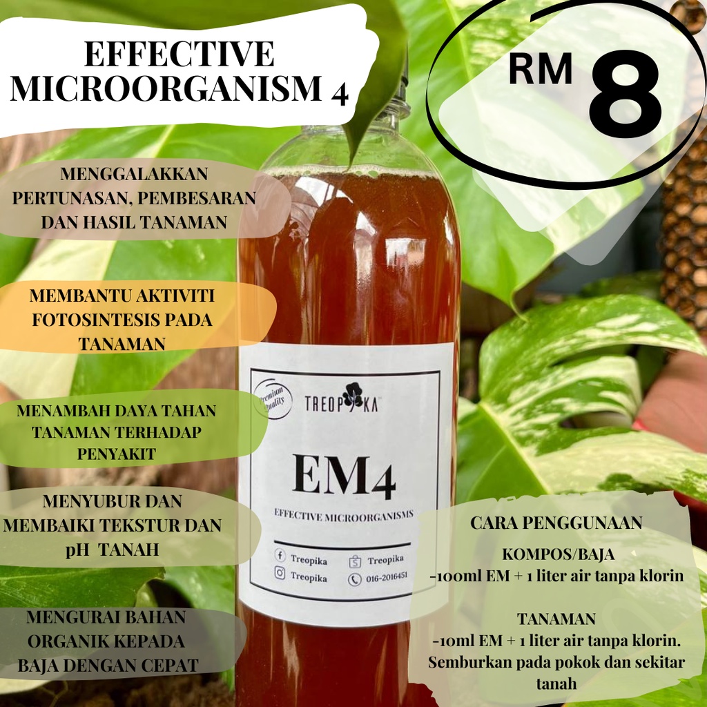 Treopika - Effective Microorganism 4 EM4 (500ml) | Shopee Malaysia