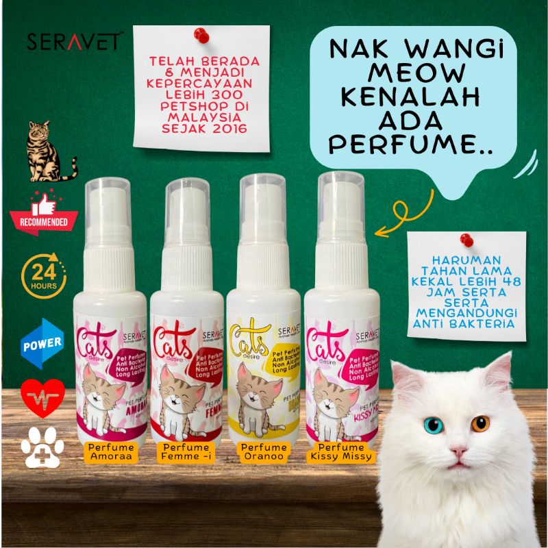 CATPERFUME™ - Spray Kucing - Anti Bakteria . Wangi Tahan Lama . Hilang ...