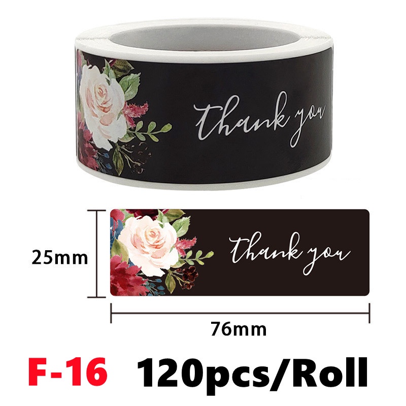 🇲🇾 7.5cm 120pcs Roll Kraft Paper Thank You Sticker Label TQ Stickers ...