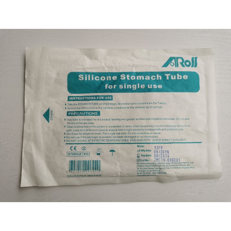 Silicon Ryle's Tube [12FR] - Expiry date: 08/2024 [Ready Stock ...