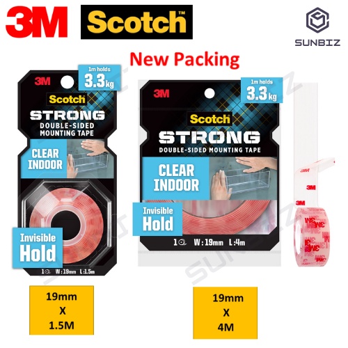 3M Scotch Clear Double Sided Permanent Mounting Multipurpose Function & Usage Acrylic Foam Tape ...