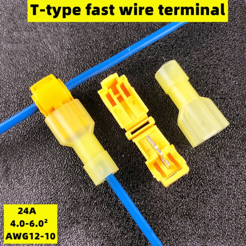 20pcs red T-shaped terminal blocks, wire and cable connection clamps ...
