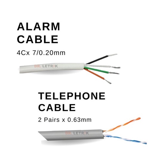 LOOSE CUT Alarm Cable 4core 7/0.20mm / Telephone Cable 2 Pairs x 0.63mm ...