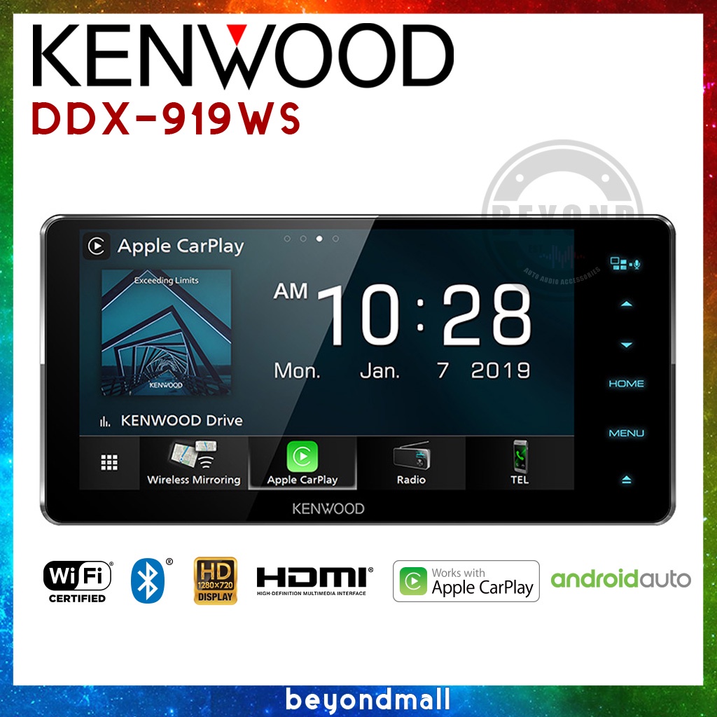 KENWOOD DDX919WS WIFI APPLE CARPLAY & USB Android AUTO 6.8INCH FULL HD AV Receiver (TOYOTA ...