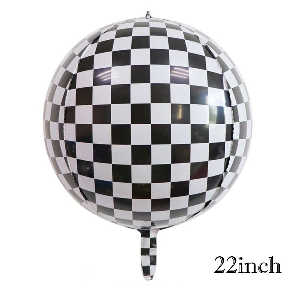 Black White Checkered Racing Car Foil Balloons Checkerboard Balloons ...