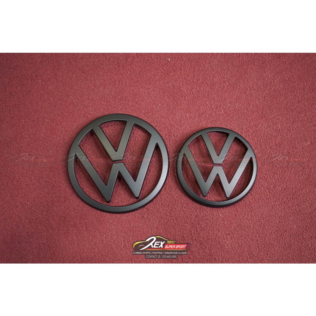 VW Volkswagen Golf MK8 VW Logo Emblem Matte Black Front And Rear One ...