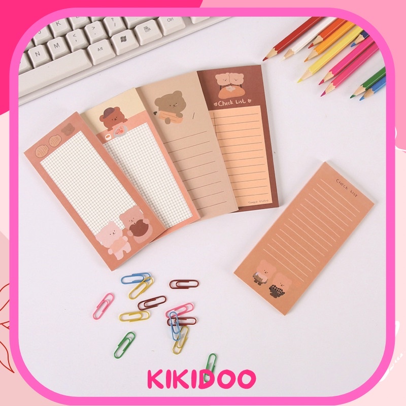 O Memopad AESTHETIC STICKY NOTE Long Brown Bear RT157 | Shopee Malaysia