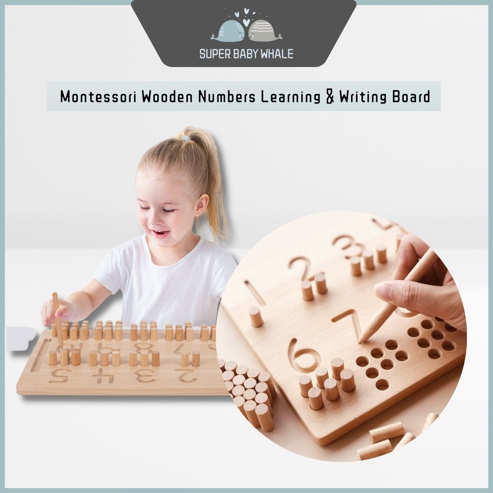 Wooden Number Puzzle Sorting Montessori Toys Toddlers 1-10 Digit ...