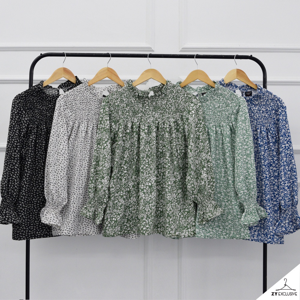 ZY 9286 Cotton Crepe Wawa Blouse Top | Shopee Malaysia
