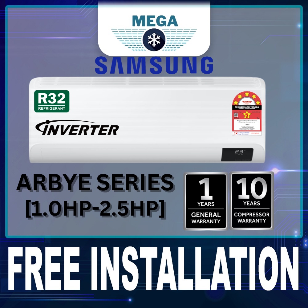 [FREE INSTALLATION] Samsung Aircond R32 Inverter Wind-Free Series (1 ...