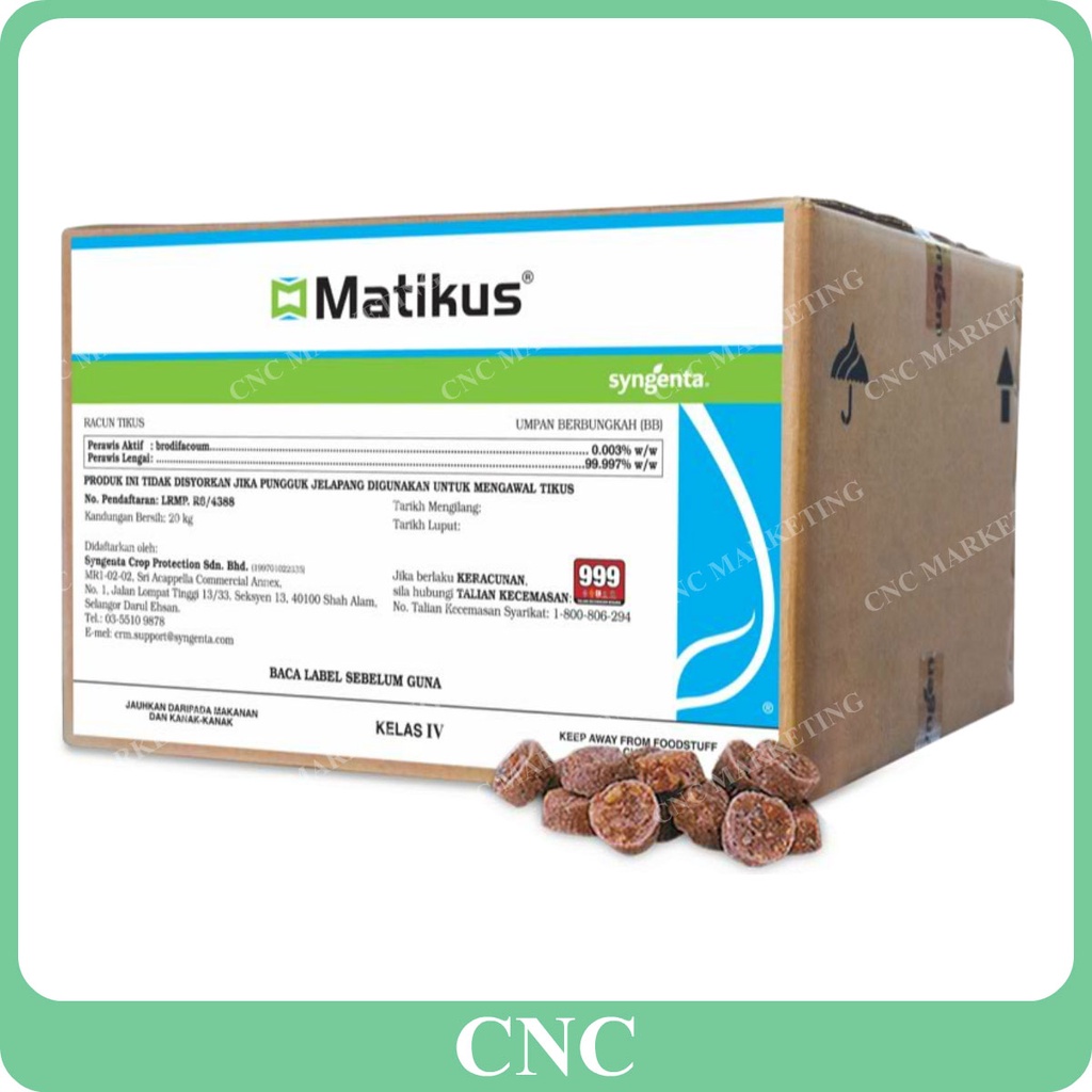 20KG Matikus Racun Umpan Tikus Merah Rotendicides Syngenta | Shopee ...