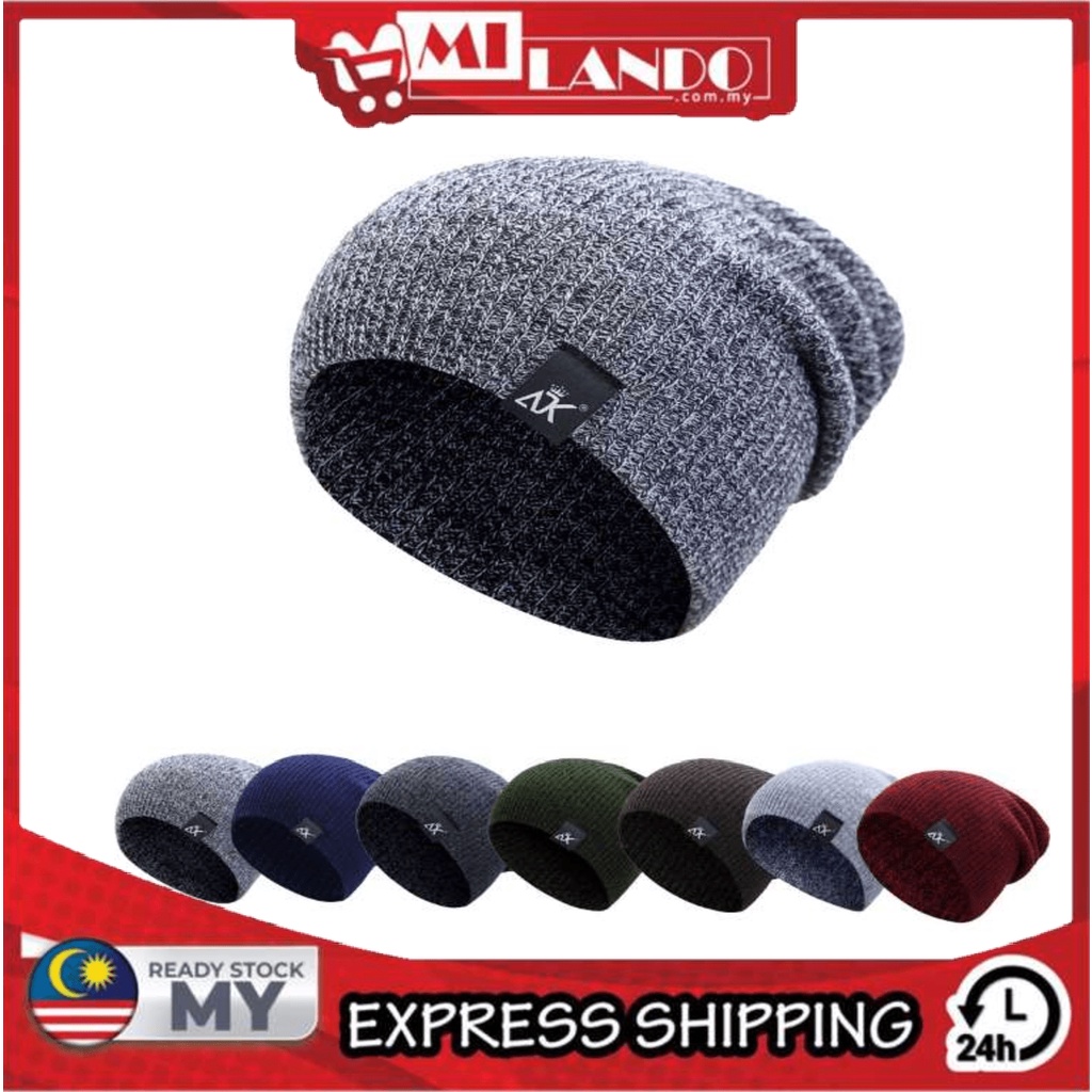 MILANDO Unisex Winter Hat Wool Knitted Stylist Cap Topi 帽子(Type 4 ...