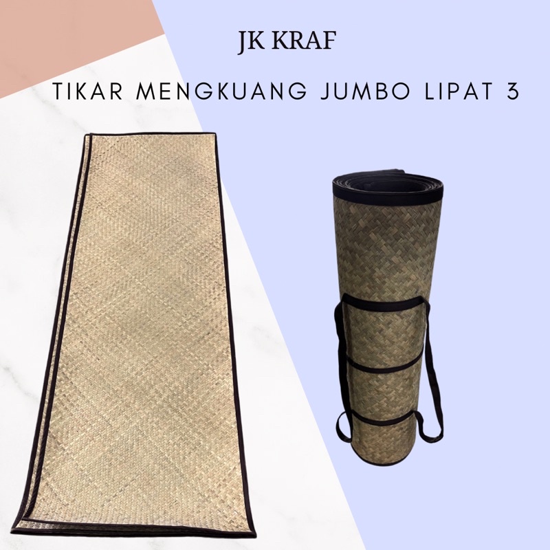 Tikar Mengkuang Jumbo Lipat 3 / Jumbo Mengkuang Piknik Mat / Tikar ...
