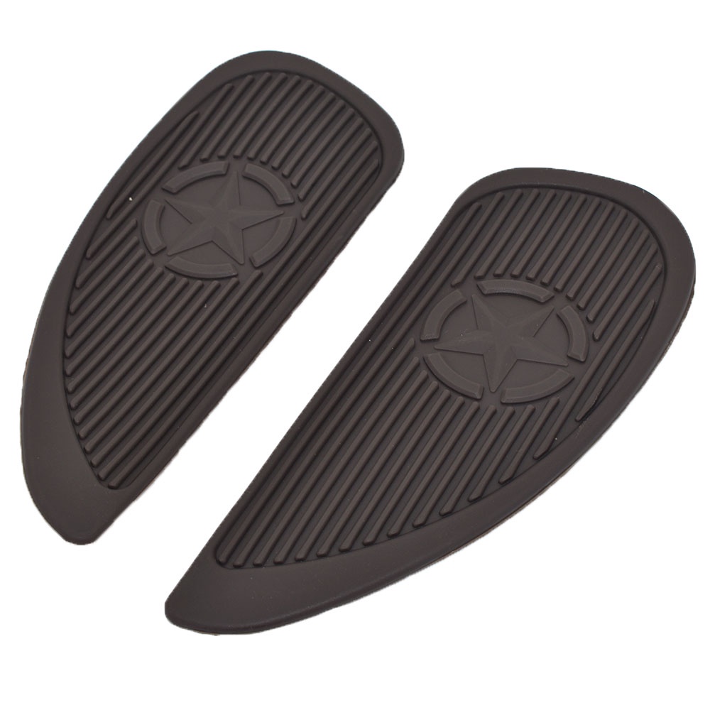 1 Pair Retro Motorcycle Cafe Racer Gas Fuel tank Rubber Stickers Pad ...