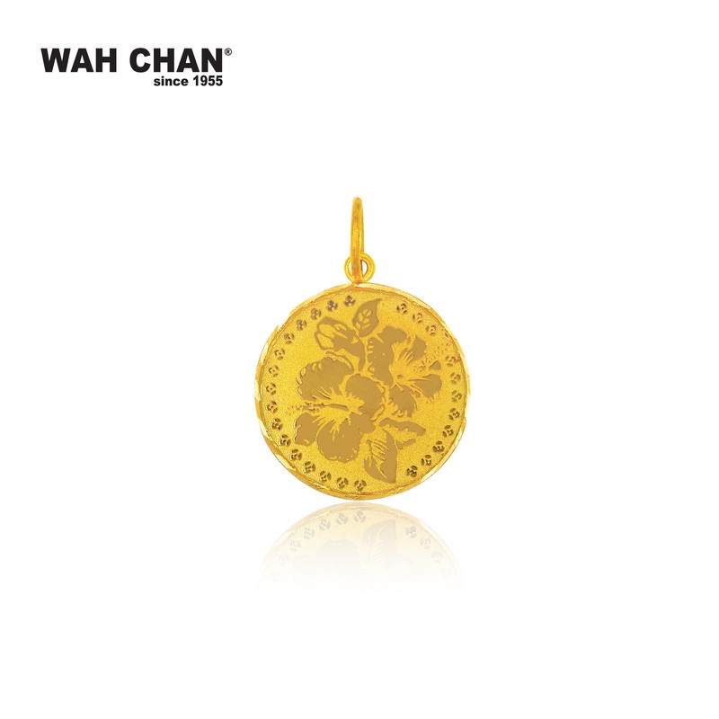 WAH CHAN 916 Gold Pendant - Bunga Raya Flower Coin OSP1193_2 | Shopee ...