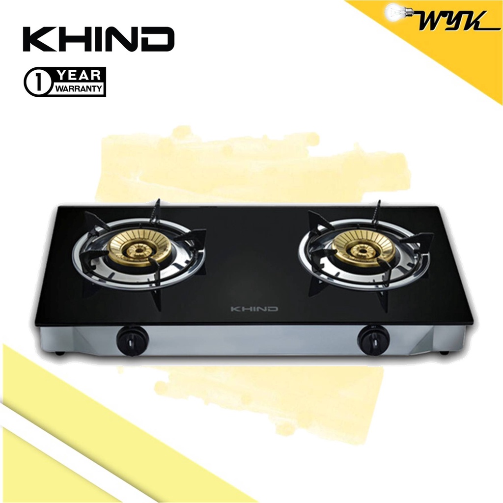 KHIND Glass Top Gas Cooker Double Burner Table Top GCG6311 | Shopee ...