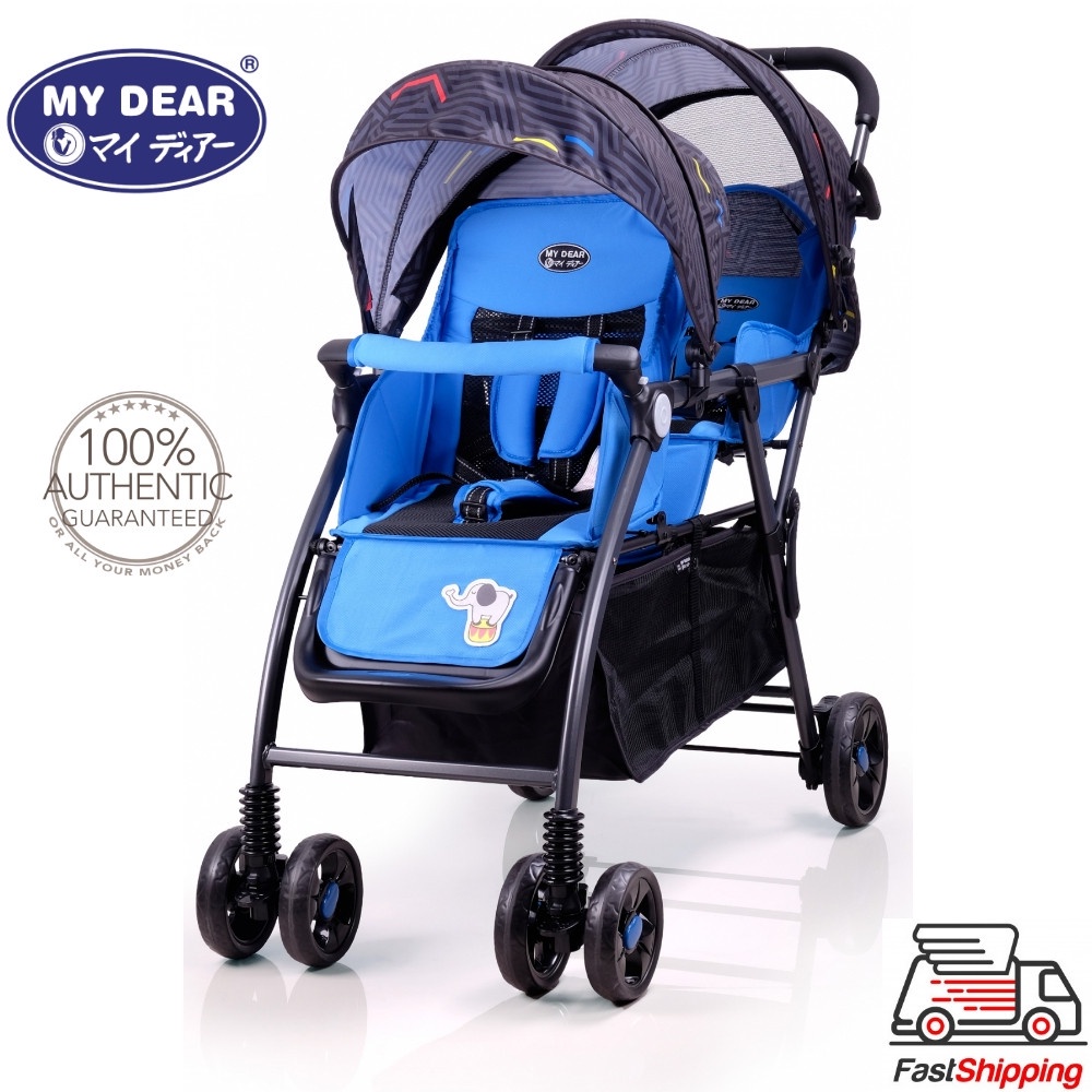 My Dear Baby Tandem Stroller 18073 With Back Recline Levels And ...