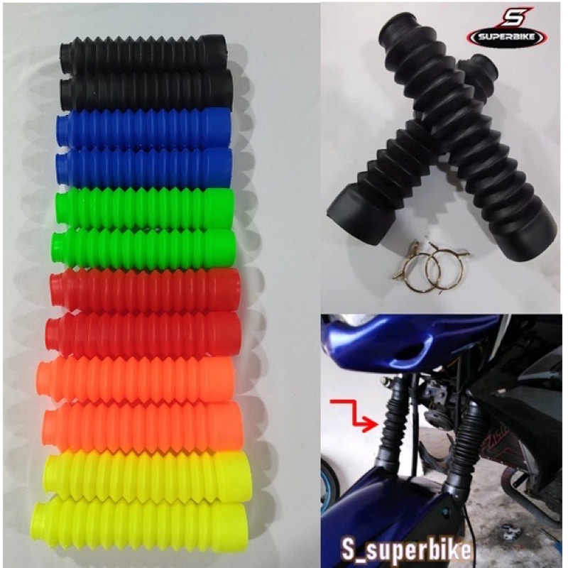 1SET=2PCS UNIVERSAL 21CM FRONT FORK BOOT RUBBER COVER SHOCK ABSORBER ...