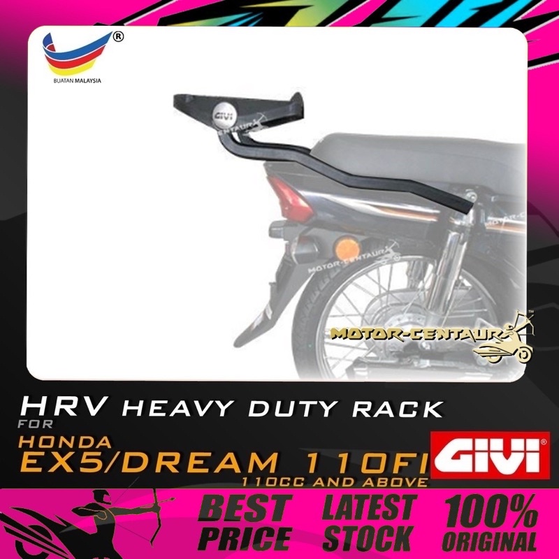 MONORACK J GIVI HEAVY DUTY RACK HRV HONDA EX5 FI DREAM 110 2013 | Shopee Malaysia