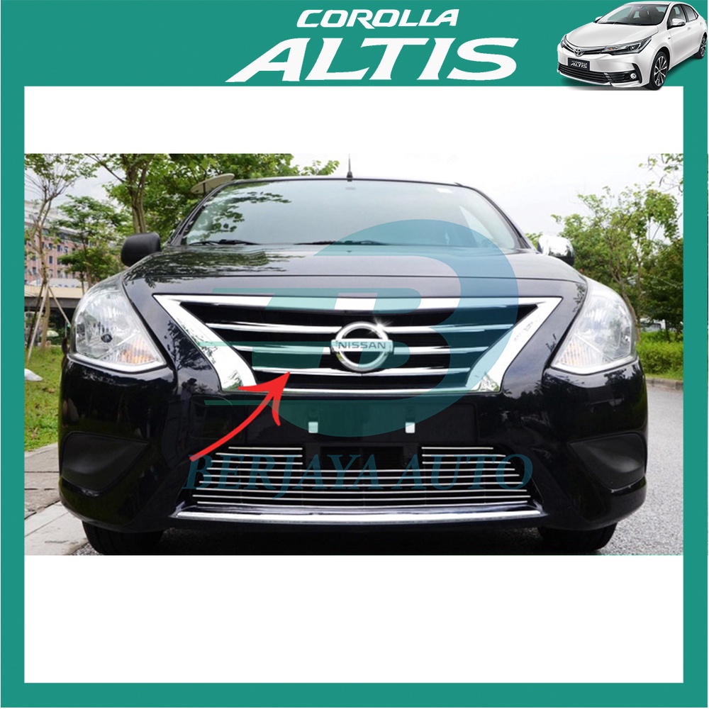 Nissan Almera 2011 - 2018 Front Grill Chrome Lining Front Mesh Grille ...