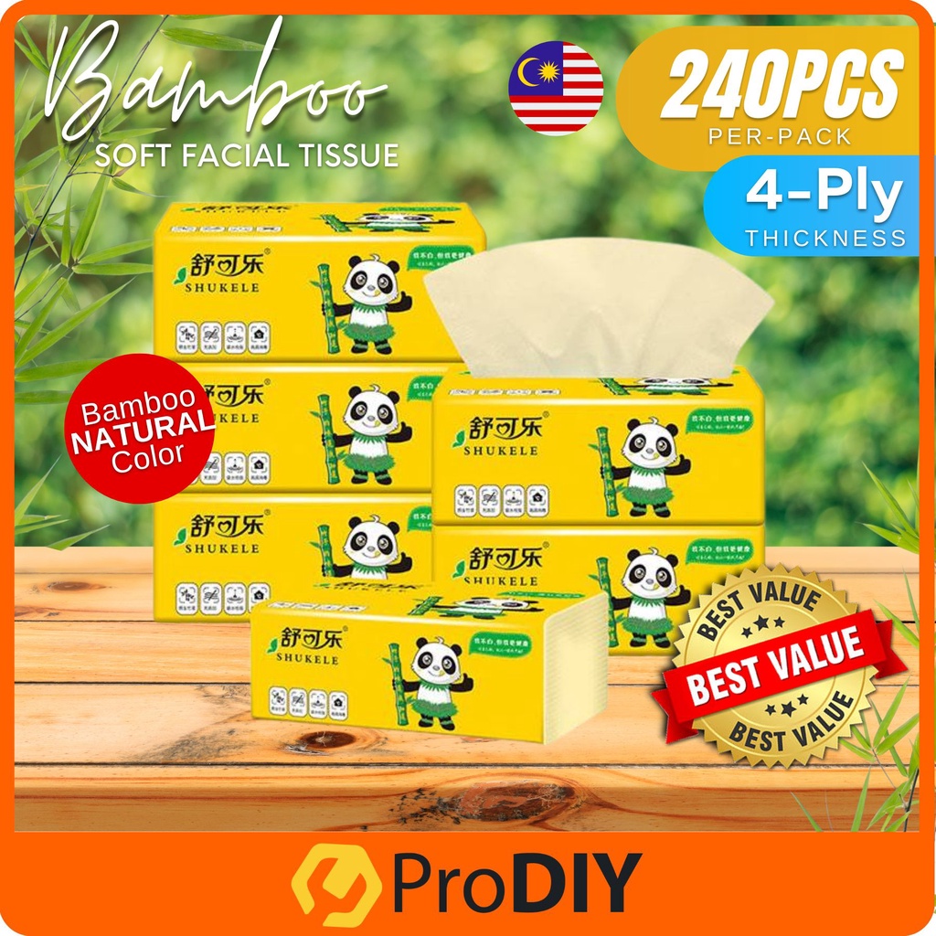 4PLY Bamboo Pulp Tissue Paper Packet 240 Pieces Cute Soft Tissue Wipes ...