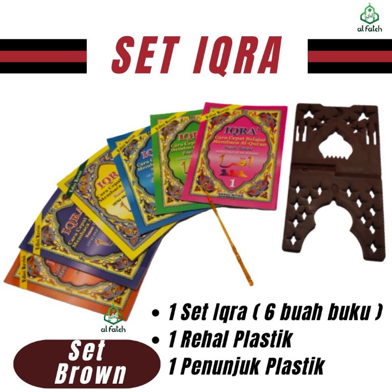 Buku Iqra set ( jilid 1 hingga jilid 6 ) / Iqro Siap Rehal palstik ...