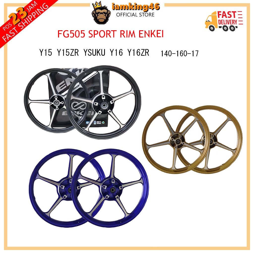 FG 505 FG505 SPORT RIM ENKEI Y15 Y15ZR YSUKU Y16 Y16ZR 140-160-17 FREE T-SHIRT ENKEI | Shopee ...