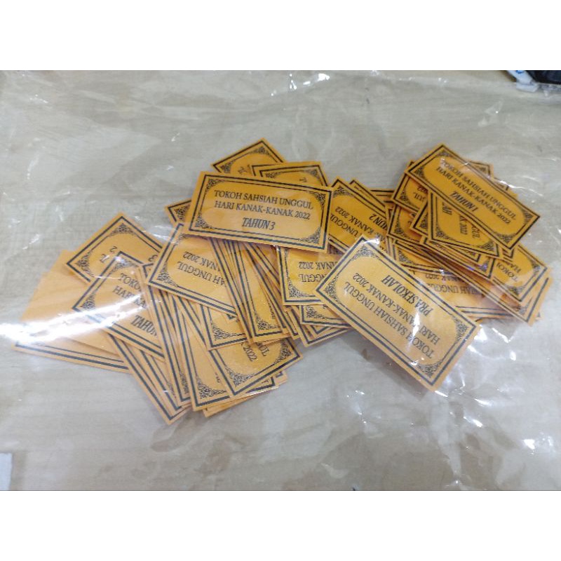 Custom Design Sticker Logo/Plate (Gold /Silver /Bronze) | Shopee Malaysia