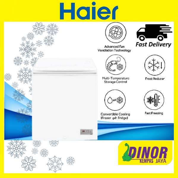 Haier 222L 6-IN-1 Air Surrounding Chest Freezer BD-222HEF Advanced Fan ...