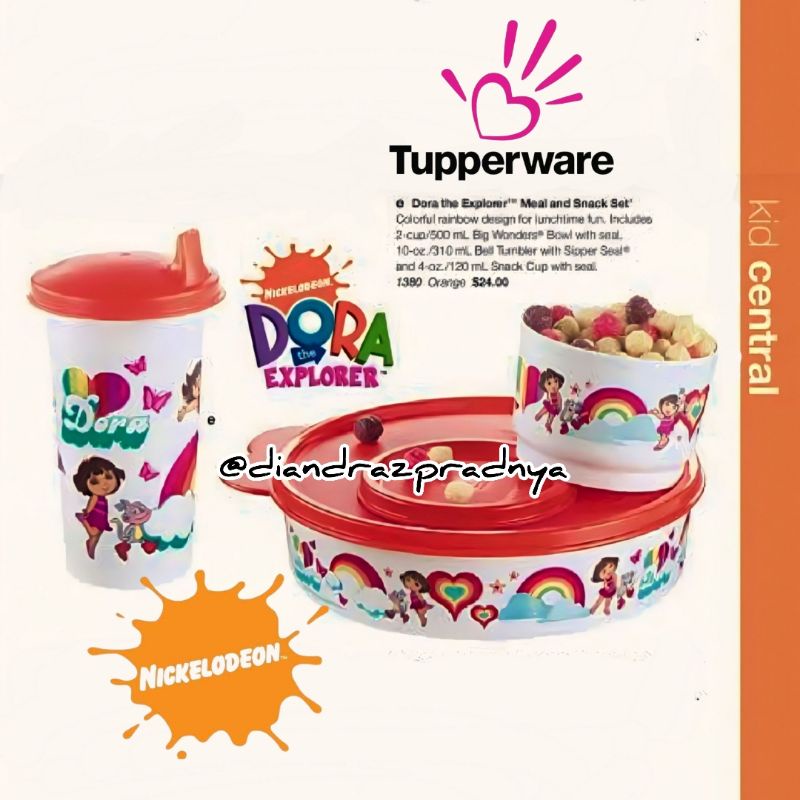 Dora The Explorer Lunch Set Tupperware | Shopee Malaysia