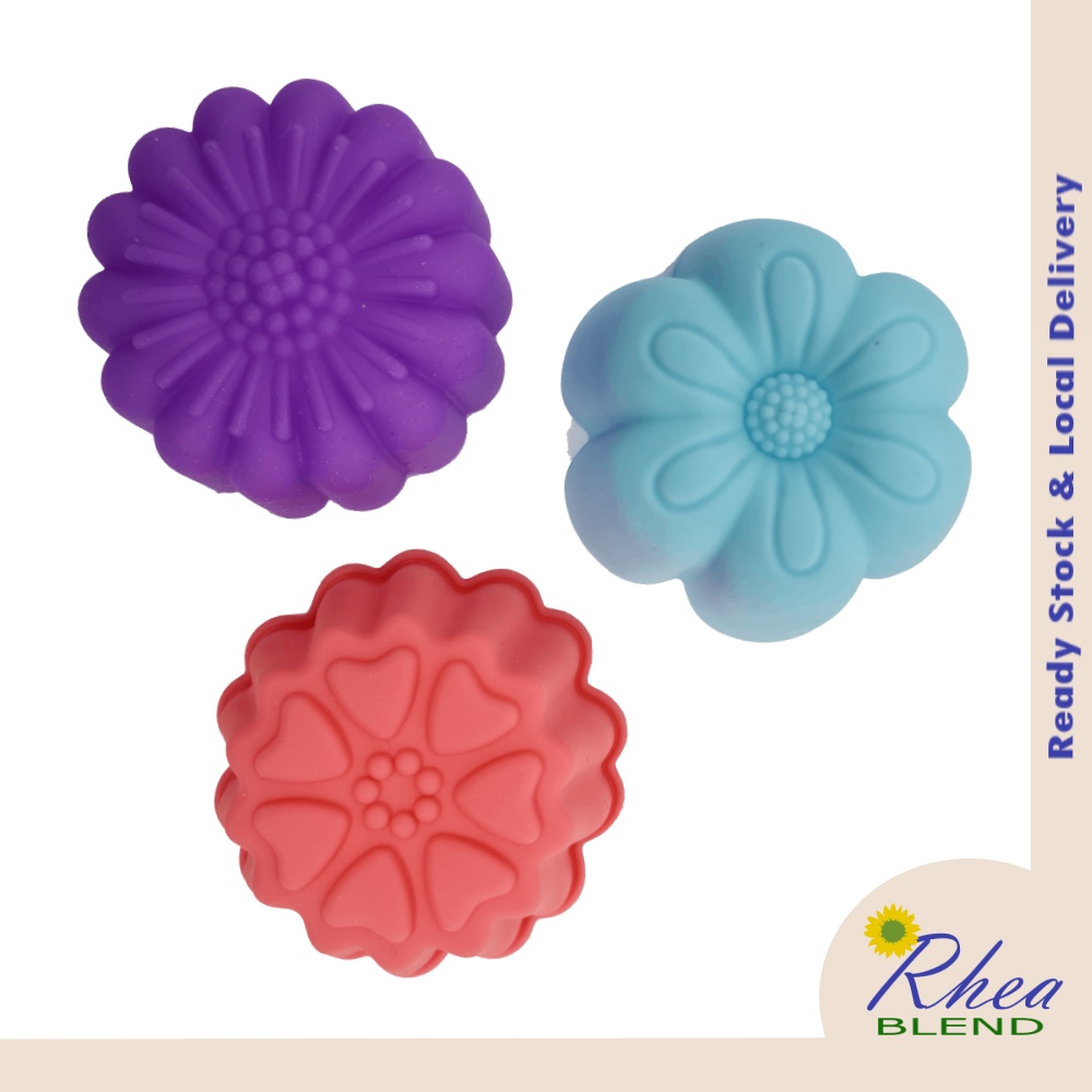 Acuan Kuih Flower Silicone Mould 5cm 6PCS Dandelion Buttercup Heart ...