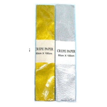1 piece metallic Gold Silver Crepe paper 100x50cm, #Gold Silver Crepe ...