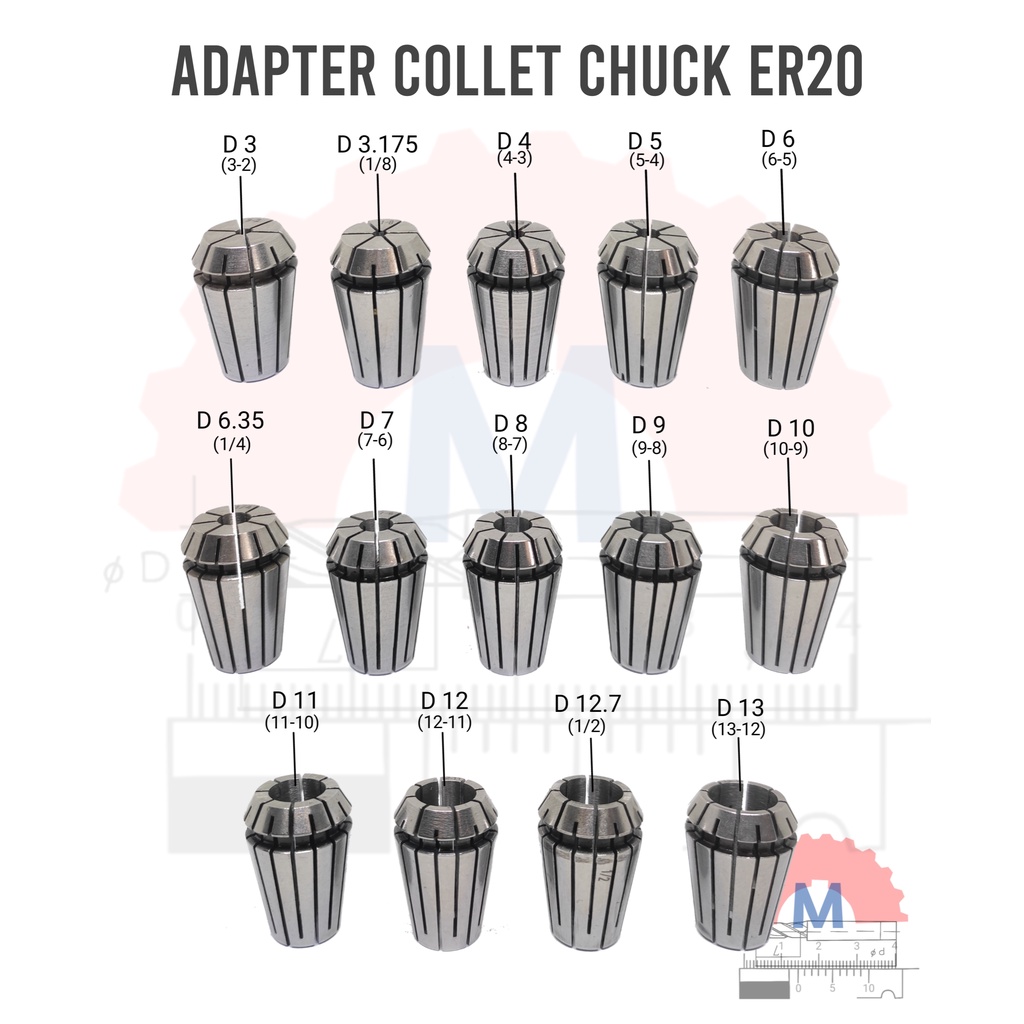 Er20 Spring Collet Adapter Collet chuck ER 20 CNC Collet | Shopee Malaysia