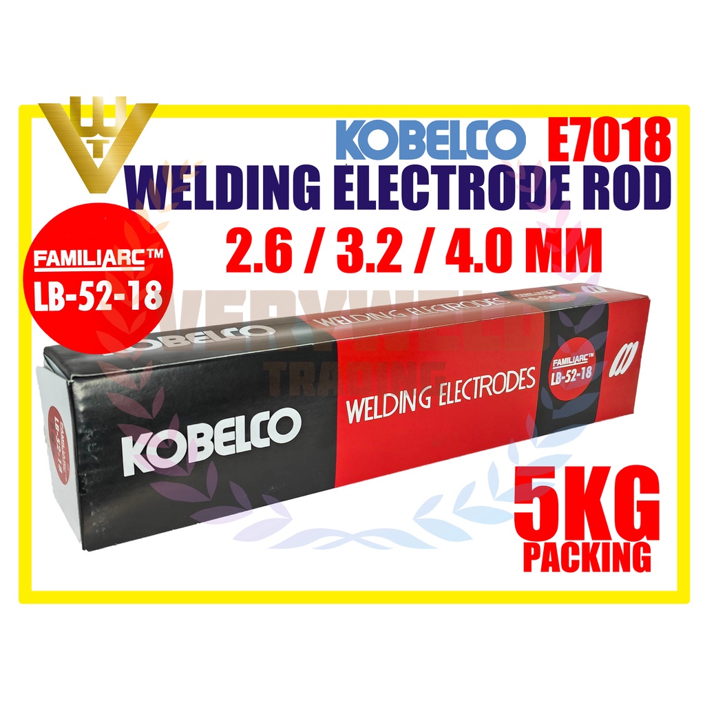 VERYWELD LB52-18 Kobelco Ubat Welding Electrode Rod 7018 X 5kg (2.6/3.2 ...