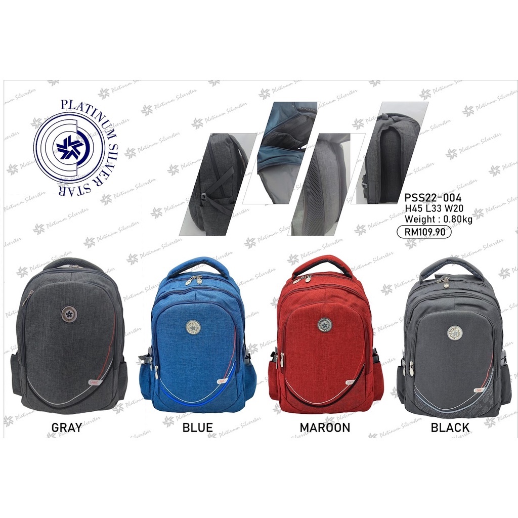 PSS22-004 - PSS22-007 Platinum Silver Star School Bag - Backpack Laptop( READY STOCK ) BAG ...