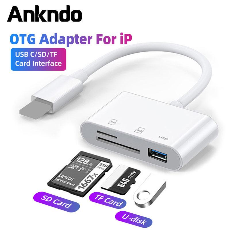 Ankndo 2In1 SD TF Memory Card Adapter for iP 12/13 SD TF Card Reader ...