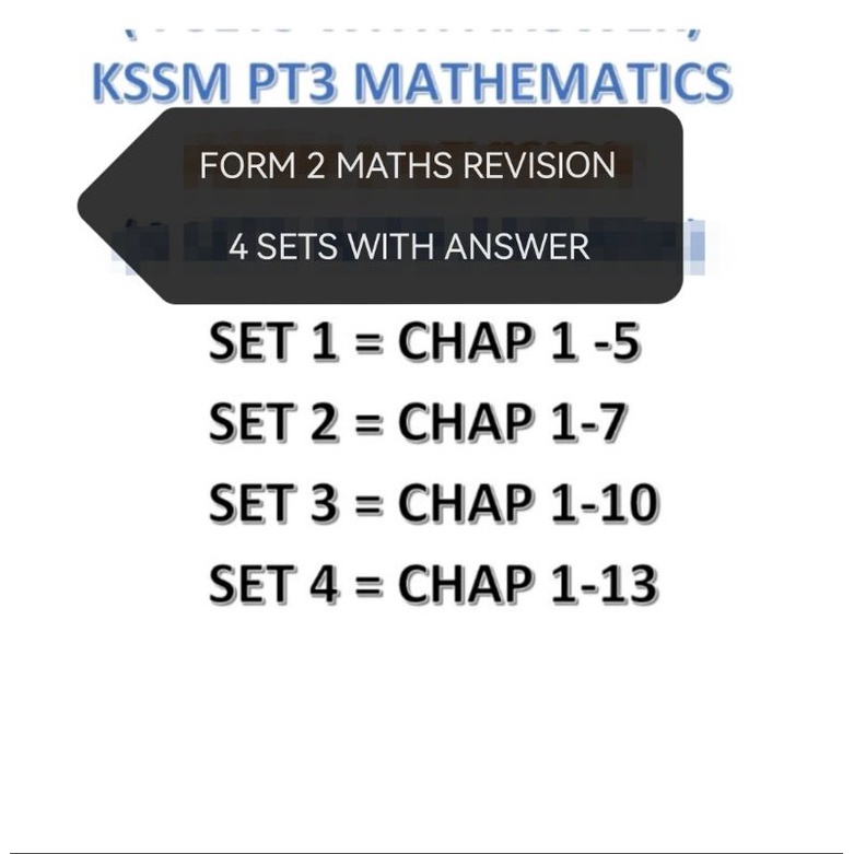 PT3 MATHS REVISION ( FORM 2) KERTAS MODEL | Shopee Malaysia