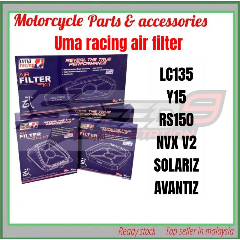 uma racing air filter Lc135 y15 y16 Rs150 RSX150 SOLARIZ AVINTIZ XMAX ...