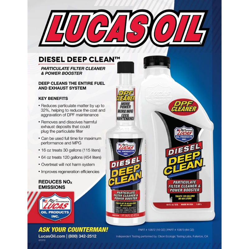 Lucas Diesel Deep Clean Diesel Injector cleaner Diesel Additive (16oz ...