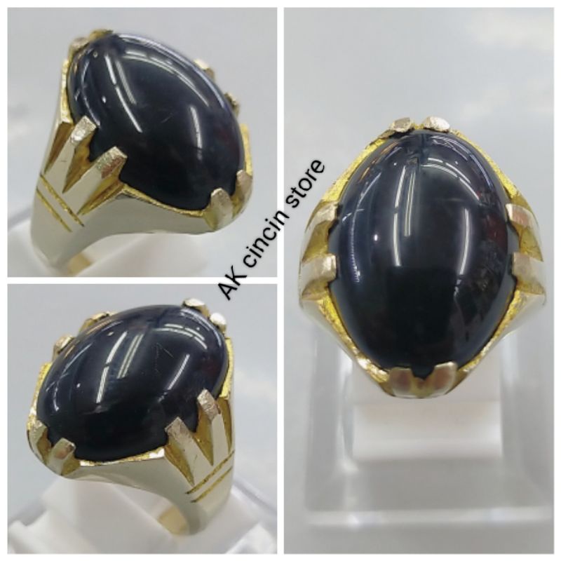 Cincin Batu Akik Hitam Asli | Shopee Malaysia