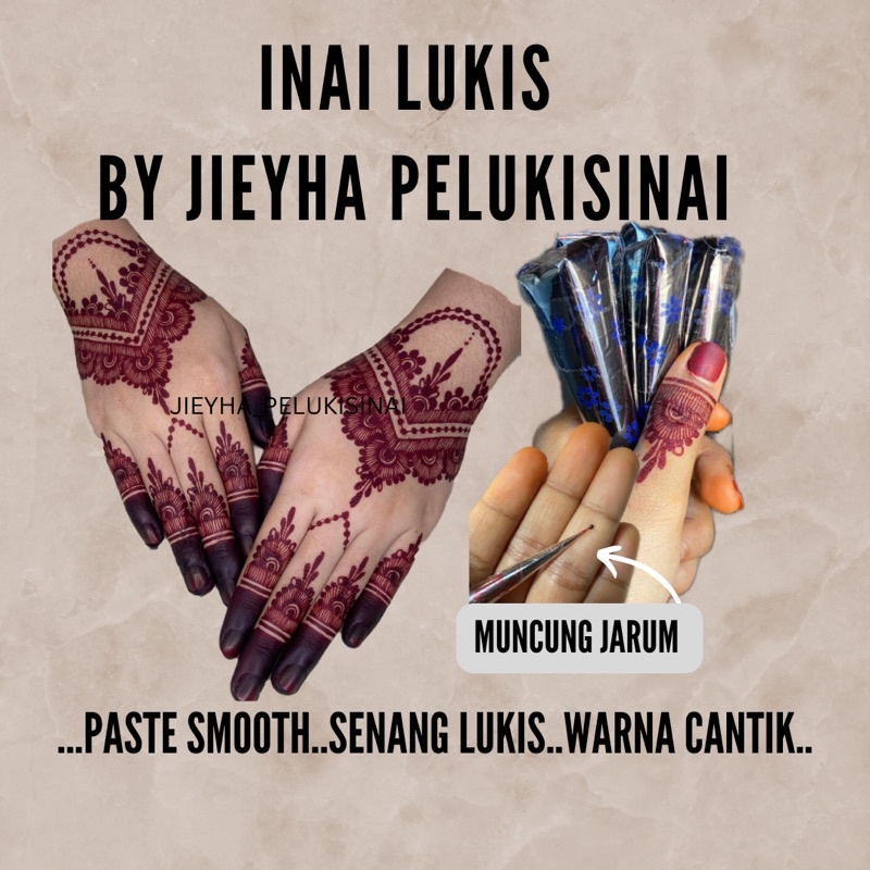 🇲🇾🔥READY STOK🔥INAI LUKIS KON MERAH PEKAT INAI LUKIS PENGANTIN INAI ...