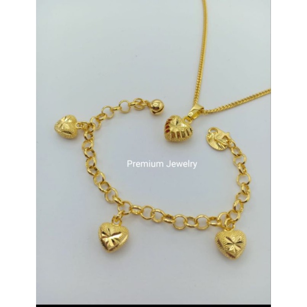 Emas Sadur 24k Budak Set Rantai Leher + Loket + Rantai Tangan🔥Harga Borong 🔥 Premium Quality ...