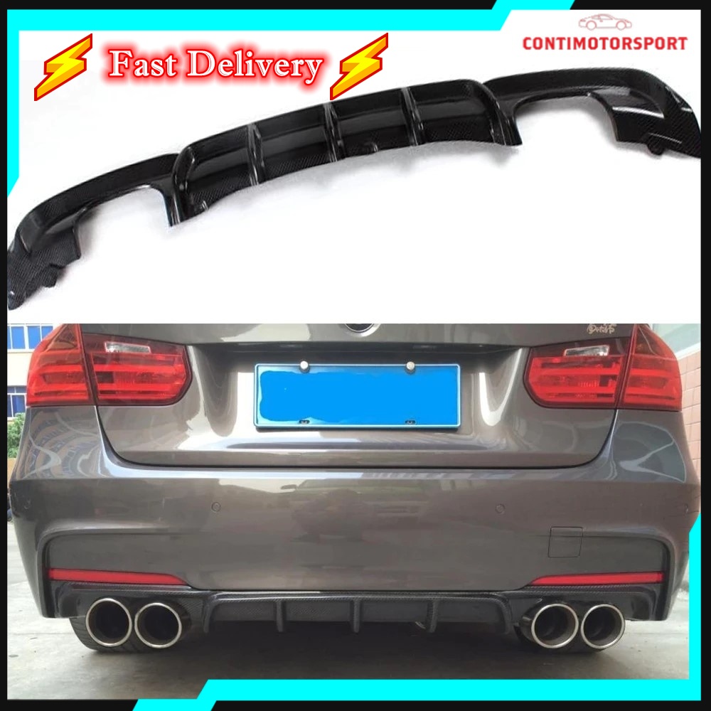 BMW 3 SERIES F30 M PERFORMANCE REAR DIFFUSER LIP DOUBLE 4 OUT 4 ESHAUST ...