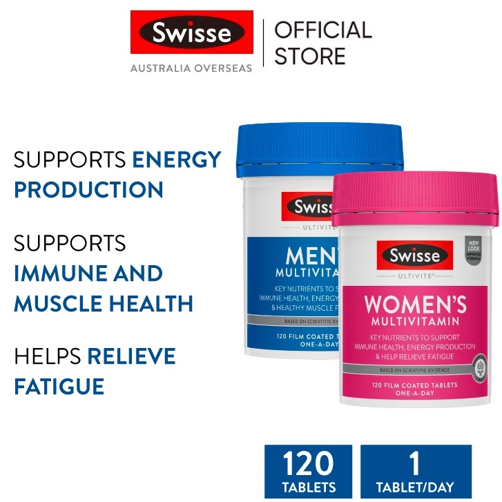 Swisse Ultivite Men's Multivitamin 120 Tablets + Swisse Ultivite Women's Multivitamin 120 ...