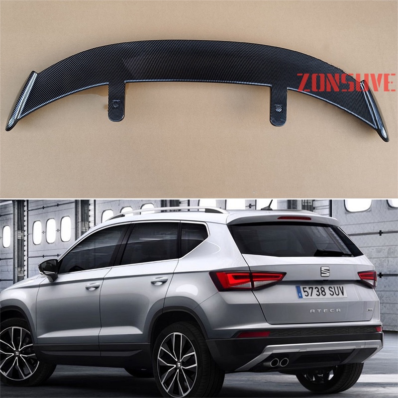 Use For 2016-2020 Seat Ateca Spoiler ABS Plastic Carbon Fiber Look ...