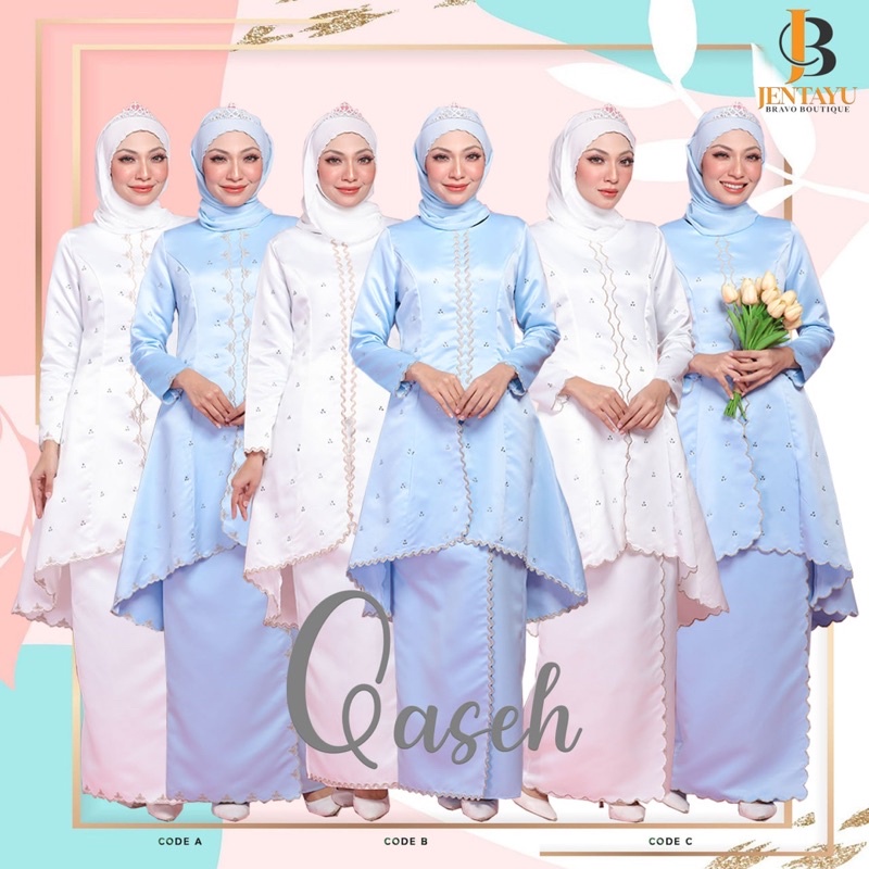 Qaseh Kebaya Labuh FOC crown dan veil (baju nikah) | Shopee Malaysia