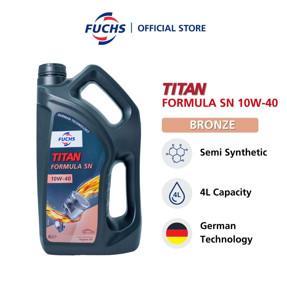 Titan Formula SN SAE 10W40 Semi Synthetic Engine Oil 4L Automotive Car ...