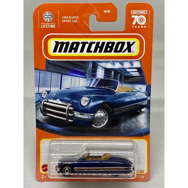 MBX Matchbox 1949 KURTIS SPORT CAR Metallic Navy Blue Convertible 70 th ...