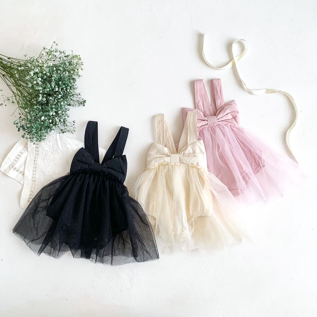 Summer Newborn Gaun Baby Dress Romper Girls Dress Lace Bow Princess ...