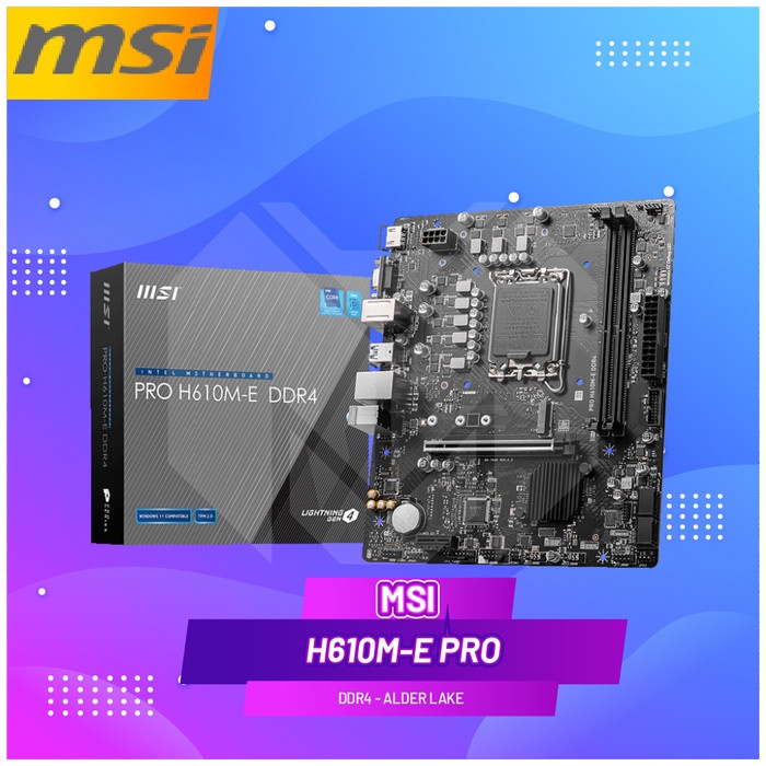 Msi H610M-E PRO Intel LGA1700 H610 DDR4 Motherboard Alder Lake | Shopee ...
